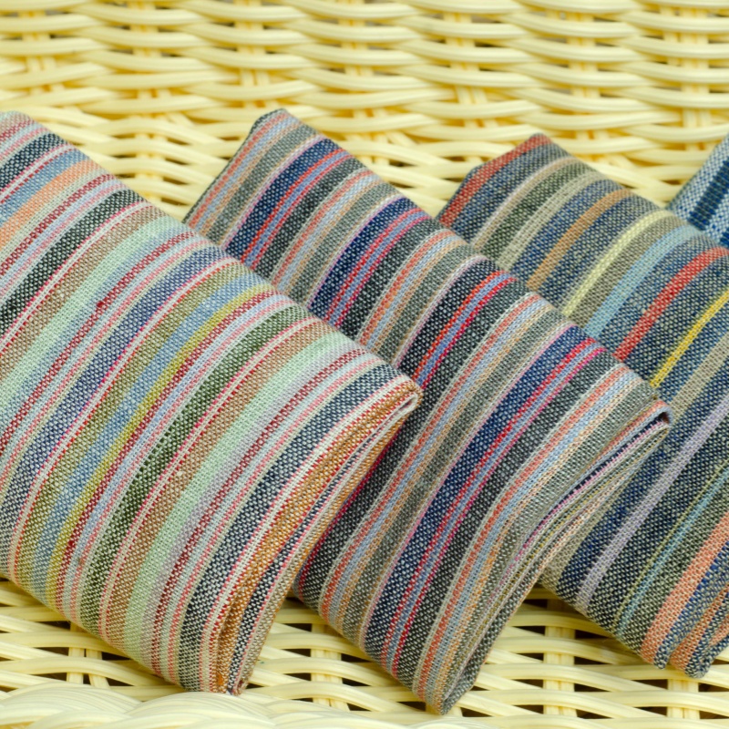Color Stripe Linen Fabric - 147g Medium Weight, 138cm Width, Vibrant ...