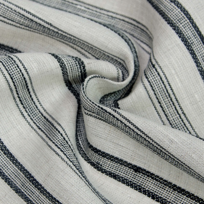 Pure Linen Jacquard Fabric - 160g Medium Weight, 138cm Width ...