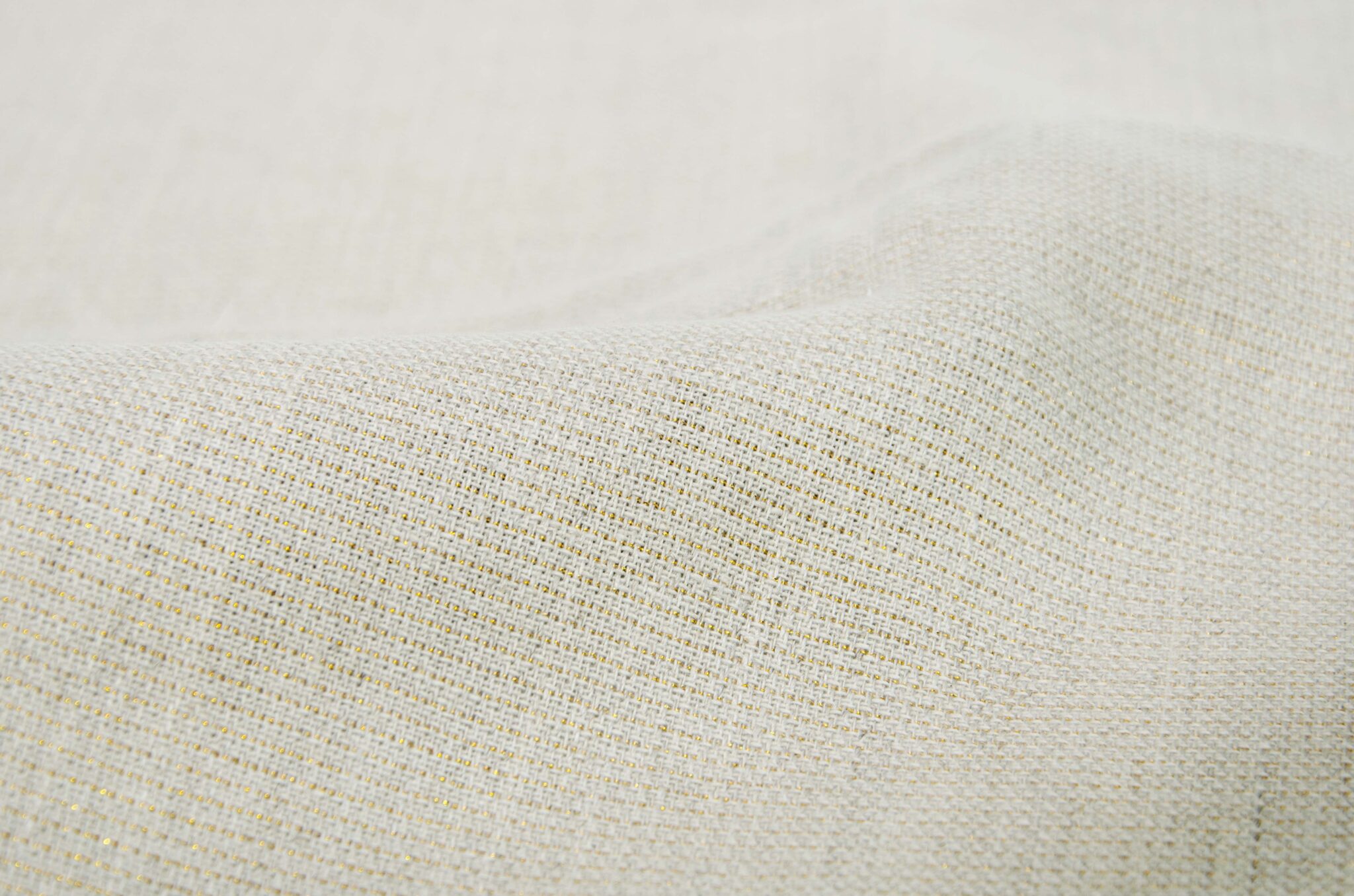 Linen Cotton Metallic Fabric - 245g Heavyweight, 138cm Width, 2%Gold ...