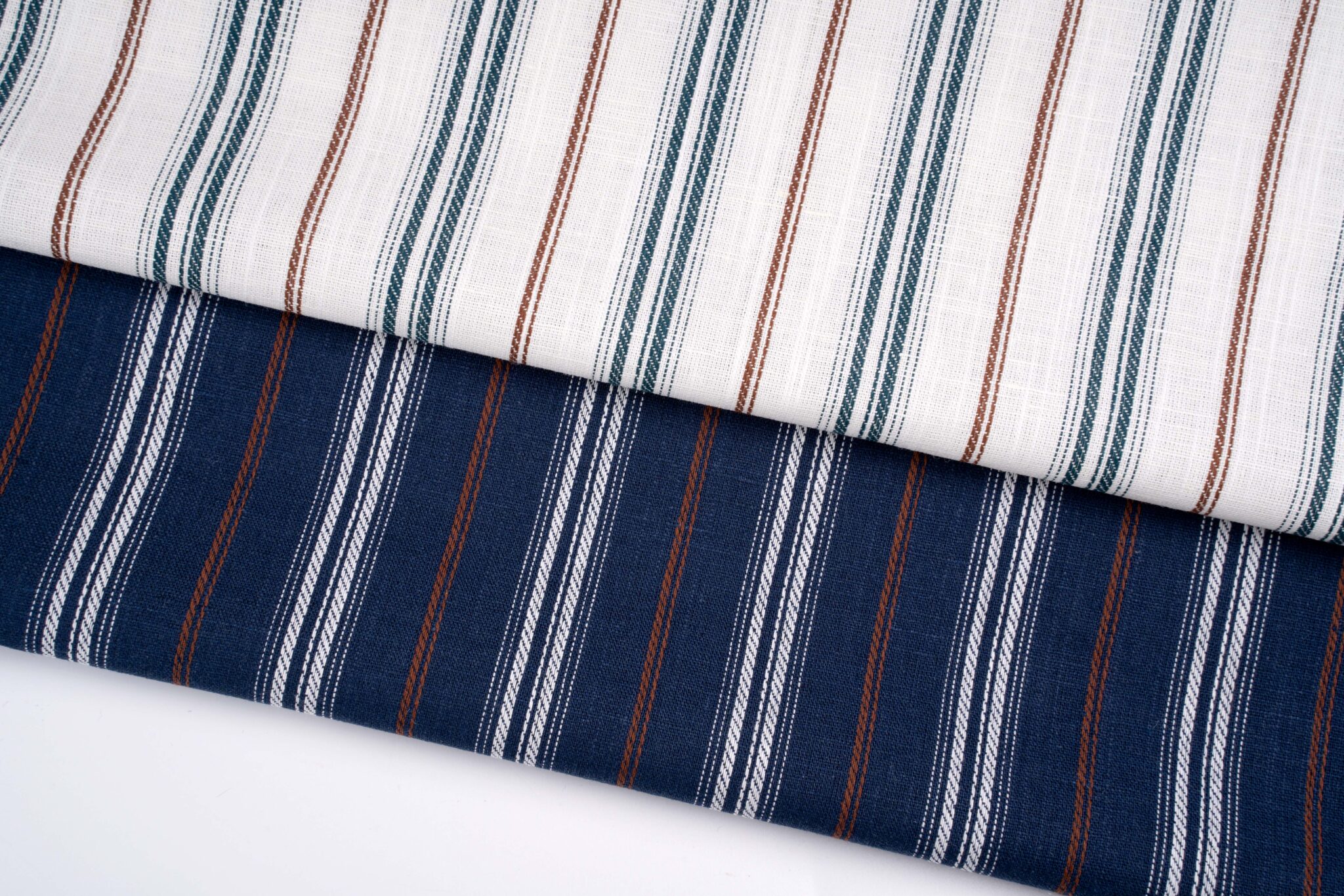 Linen Cotton Stripe Fabric - 130g Lightweight, 140cm Width, 55% Linen ...